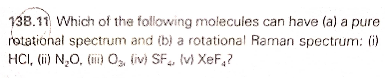 Solved which of the following molecules can have (a) a pure | Chegg.com