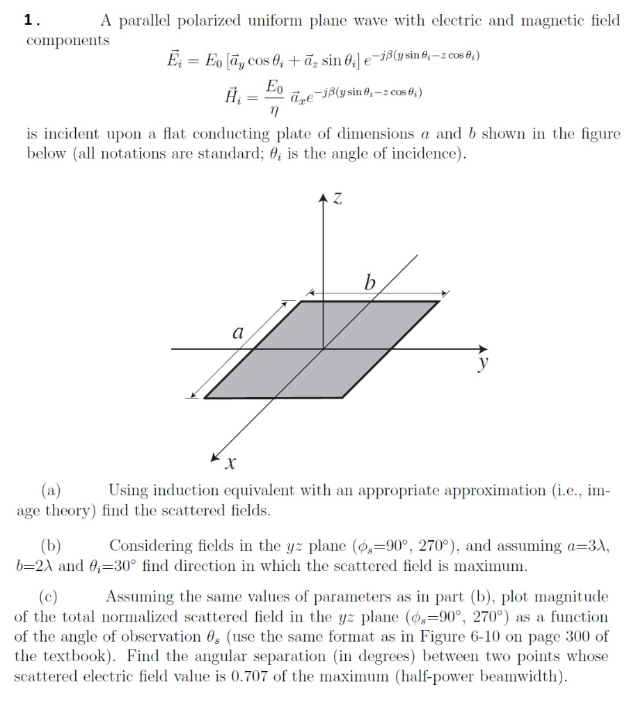 1 A parallel polarized uniform plane wave with | Chegg.com