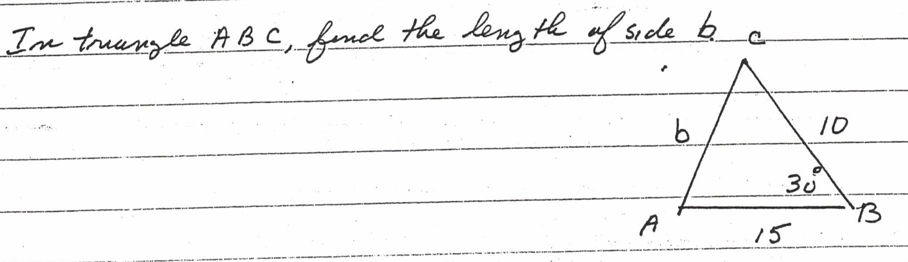 Solved In triangle ABC, fund the length of side b | Chegg.com