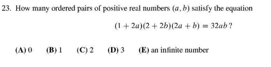 Solved 23. How many ordered pairs of positive real numbers | Chegg.com