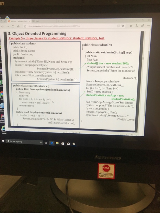 Solved Programming 3. (10 pts) Run/test program example 1 | Chegg.com