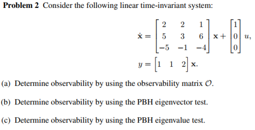 Problem 2 Consider the following linear | Chegg.com