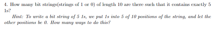 Solved 1 How Many Bit Stringsstrings Of 1 Or 0 Of Length