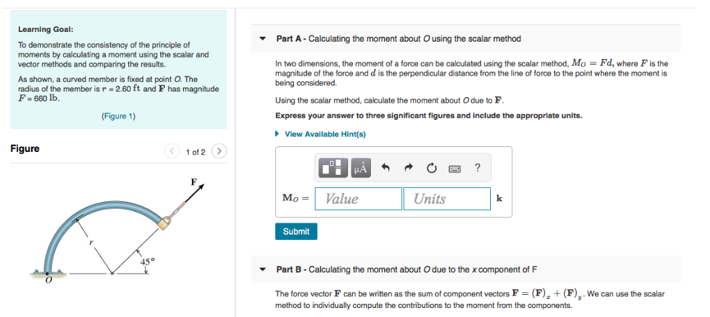 Solved Learning Goal Part A- Calculating the moment about O | Chegg.com