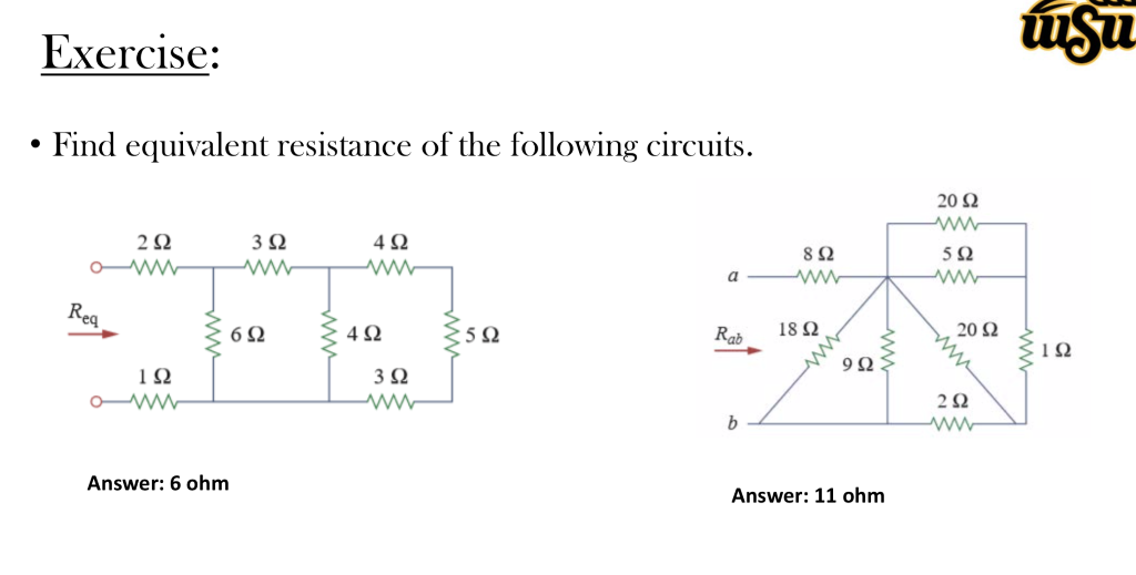 Solved Exercise Find equivalent resistance of the following | Chegg.com