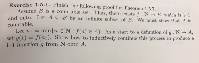 Solved Exercise 1.5.1. Finish the following proof for | Chegg.com