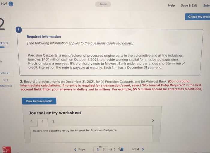 Solved Saved Help Save&Exit Subr Check my work 0 Required | Chegg.com