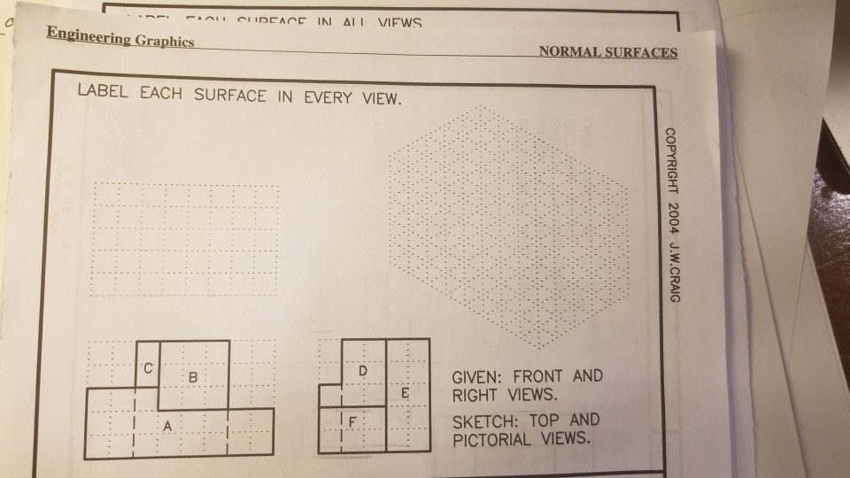 Engineering Graphics NORMAL SURFACES LABEL EACH | Chegg.com