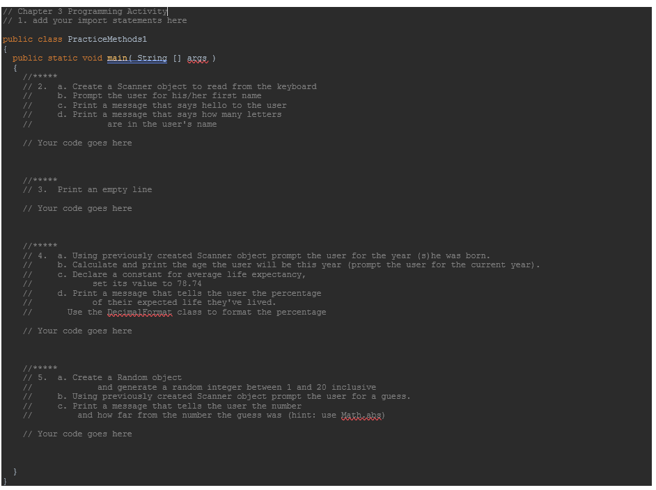 Solved // Chapter 3 Programming Activity //1. add your | Chegg.com