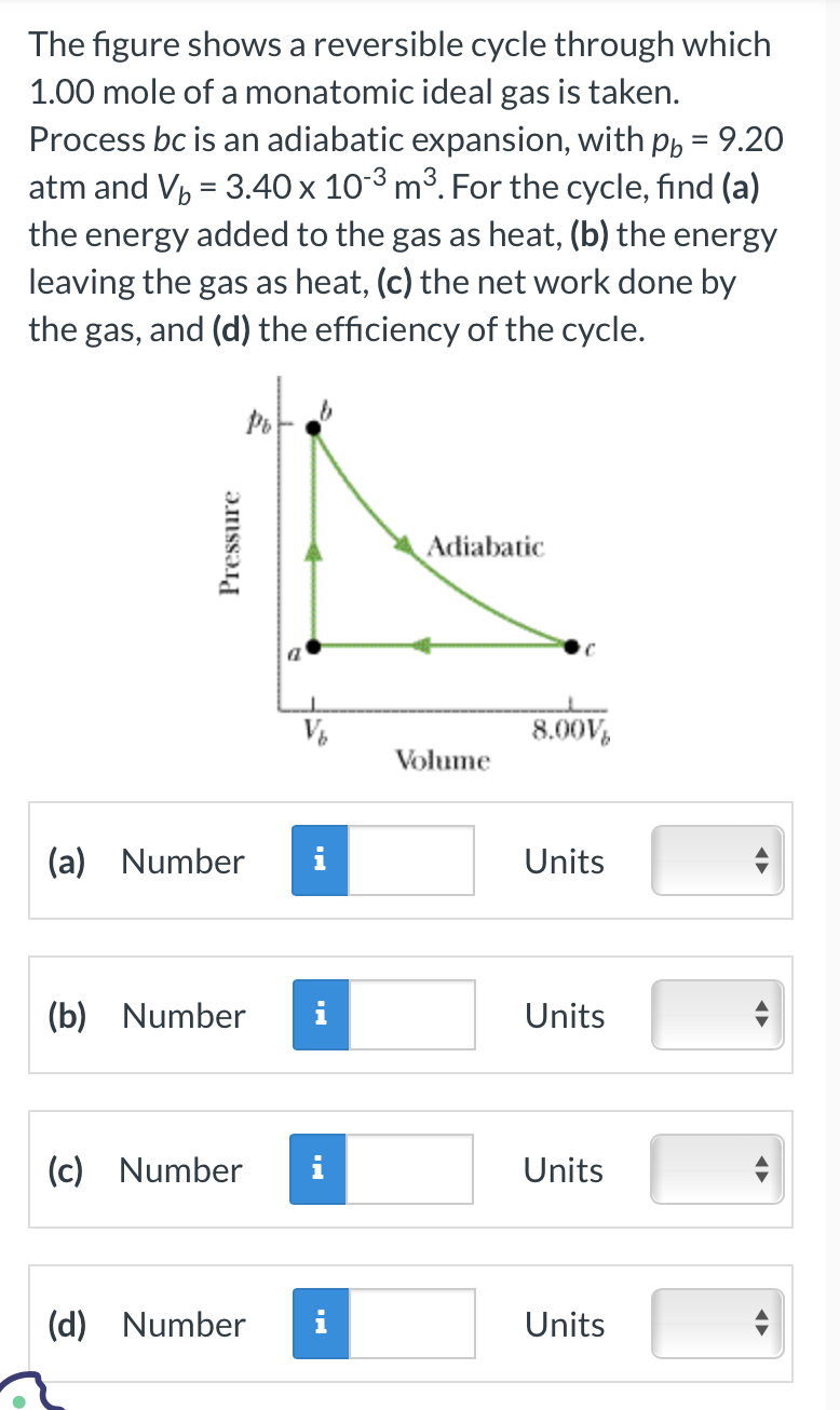 Solved The figure shows a reversible cycle through which | Chegg.com