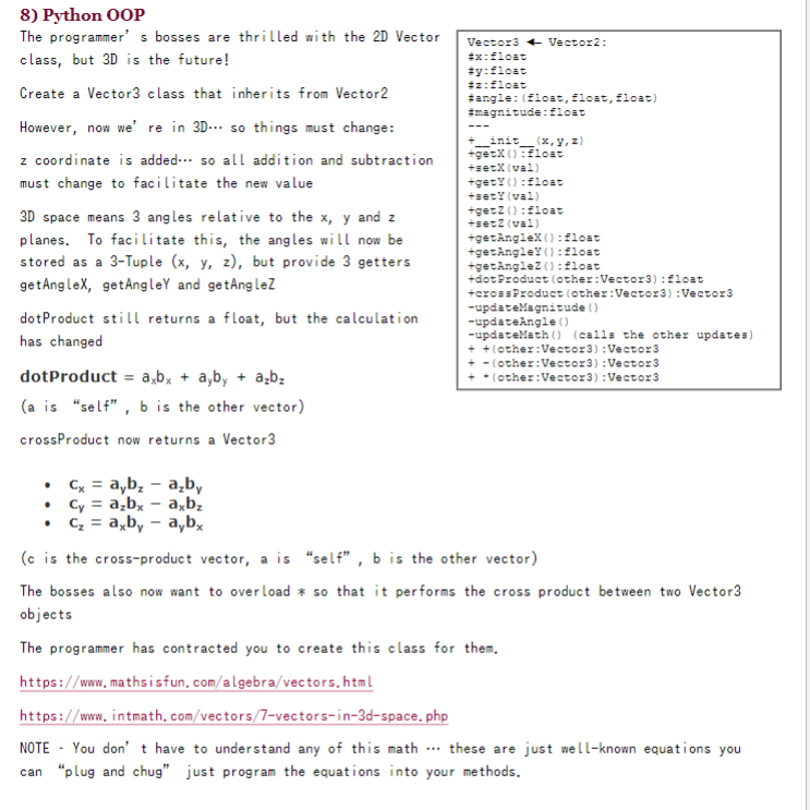 Vector3 + Vector2: #xfloat *y:float #z:float sangle: | Chegg.com