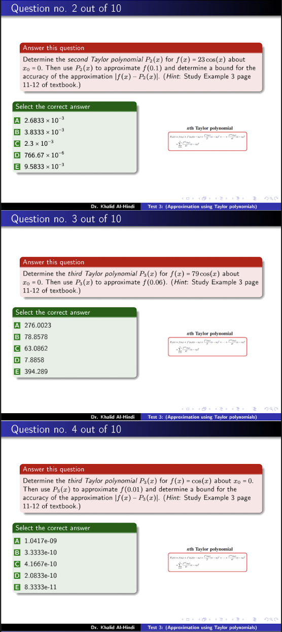 Solved Answer this question Determine the second Taylor | Chegg.com