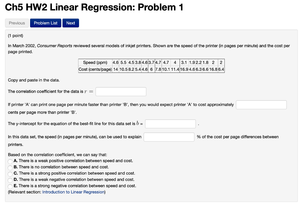 Solved Ch5 Hw2 Linear Regression Problem 1 Previous Problem 