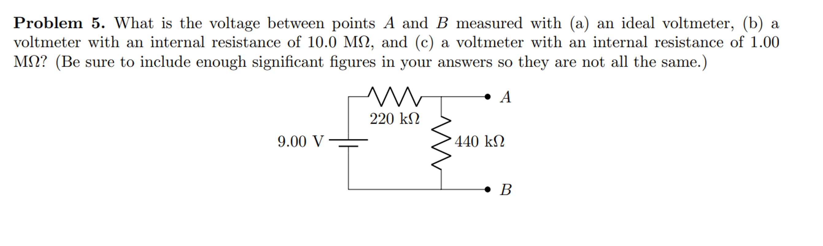 Solved Problem 5. What is the voltage between points A and B | Chegg.com