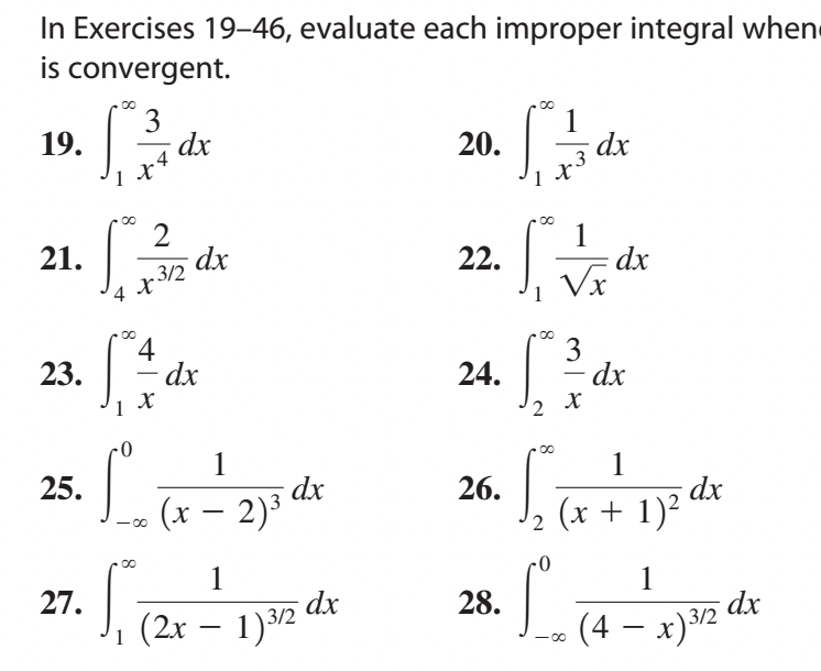 Solved In Exercises 19-46, evaluate each improper integral | Chegg.com