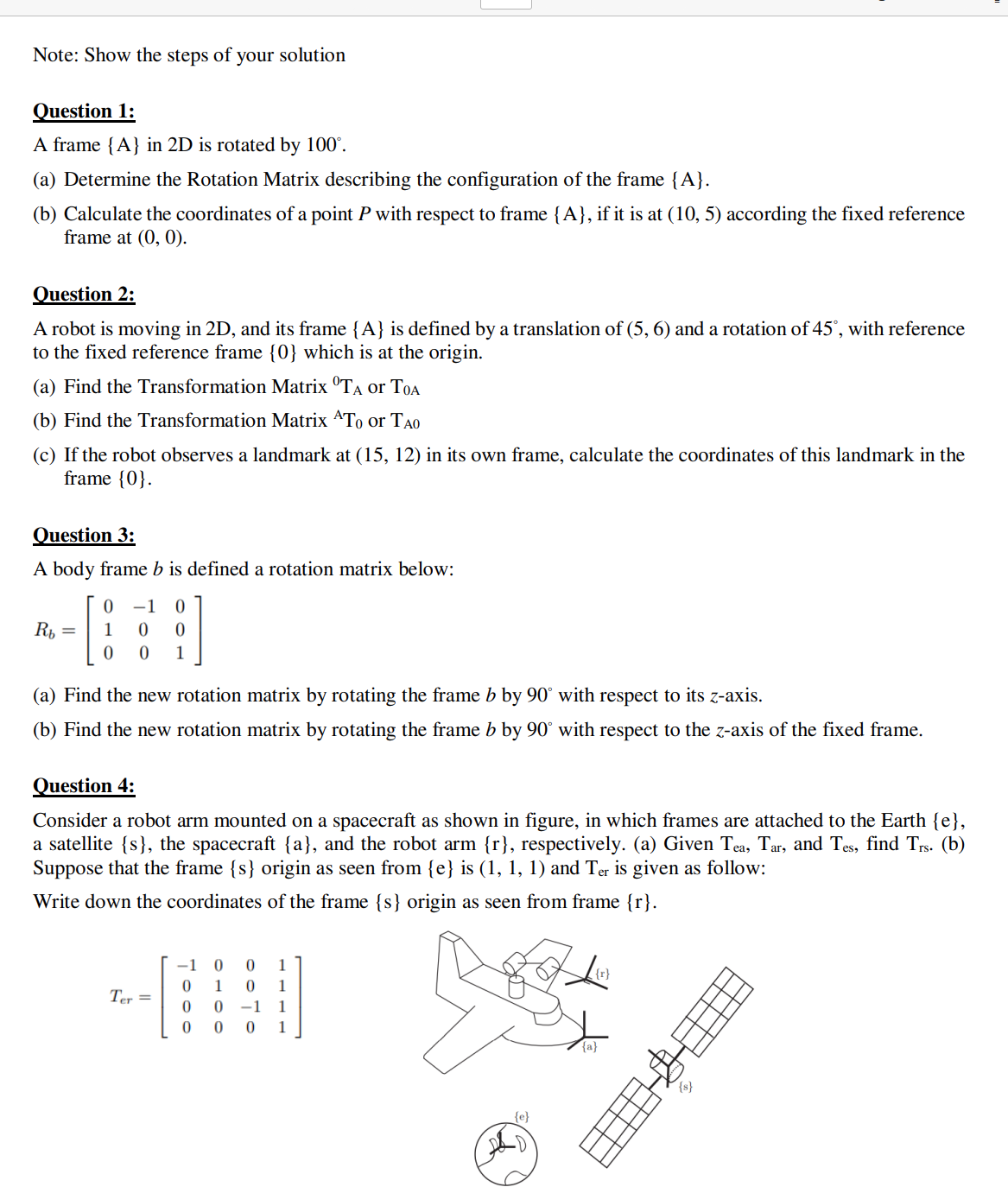 Solved Note: Show the steps of your solution Question 1: A | Chegg.com