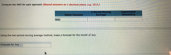 Compute the MAD for each approach Using the | Chegg.com