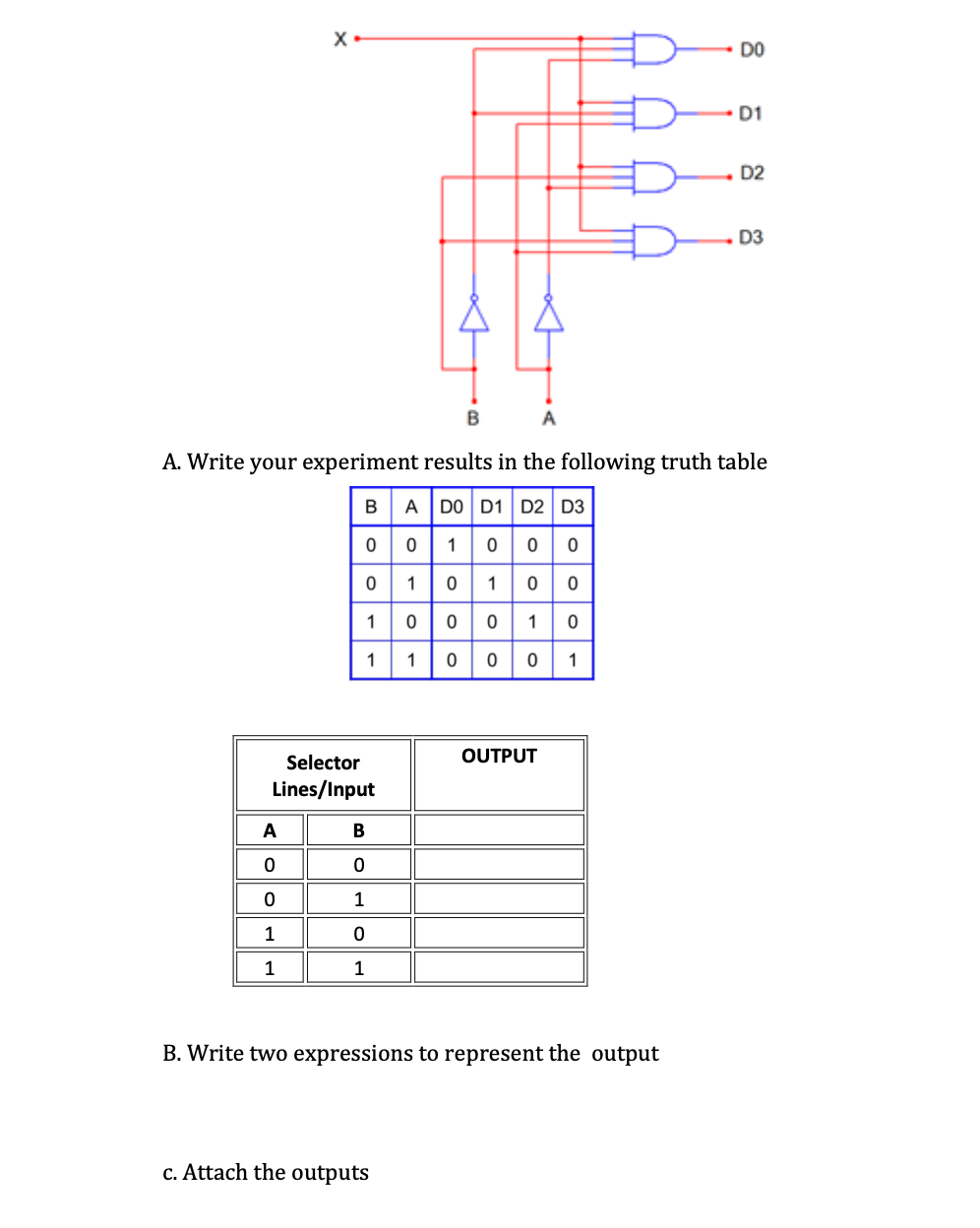 Solved Question 2: Connect the CIRCUIT OF 1:4 Demultiplexer | Chegg.com