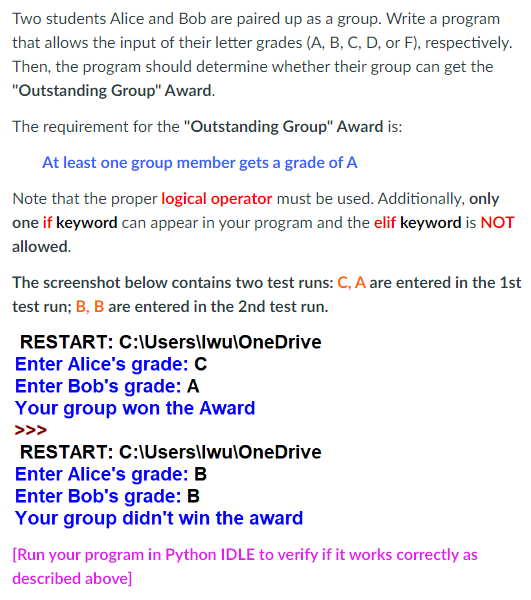 Solved Two students Alice and Bob are paired up as a group. | Chegg.com