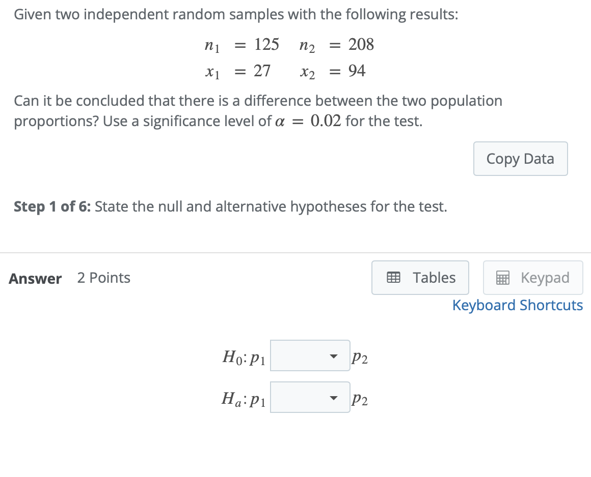 Solved Given two independent random samples with the | Chegg.com