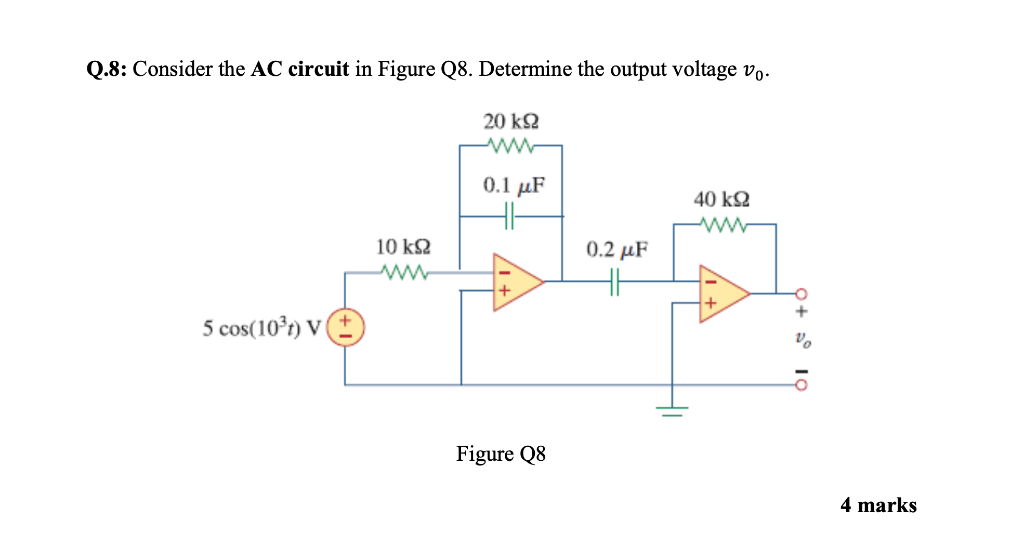 Solved Q.8: Consider the AC circuit in Figure Q8. Determine | Chegg.com