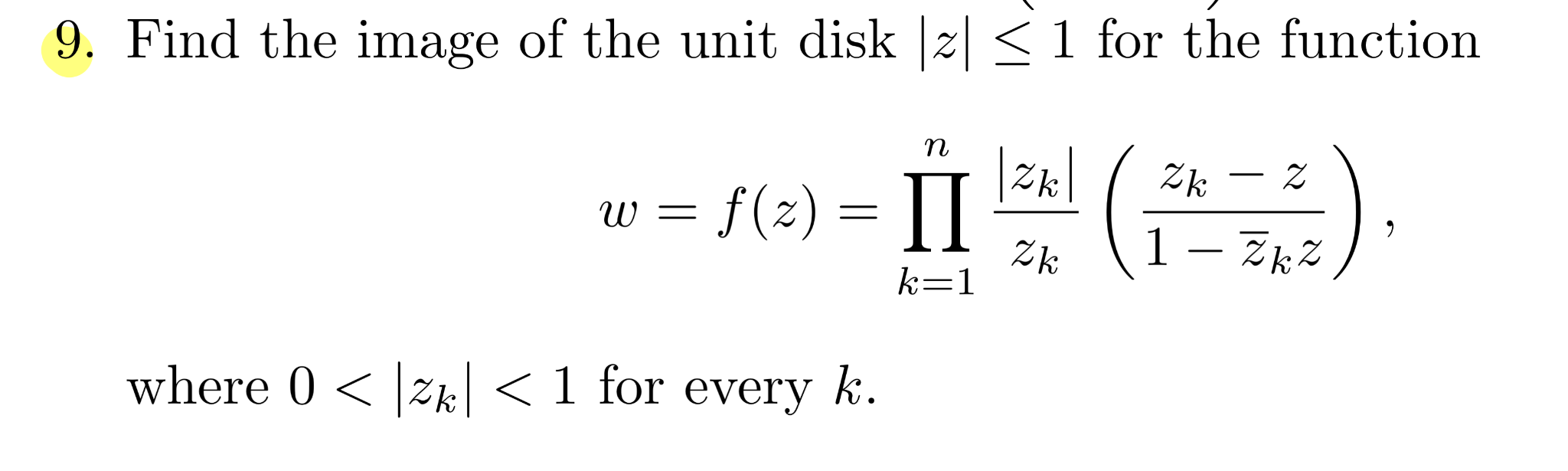 Solved Find the image of ﻿the unit disk |z|≤1 ﻿for the | Chegg.com