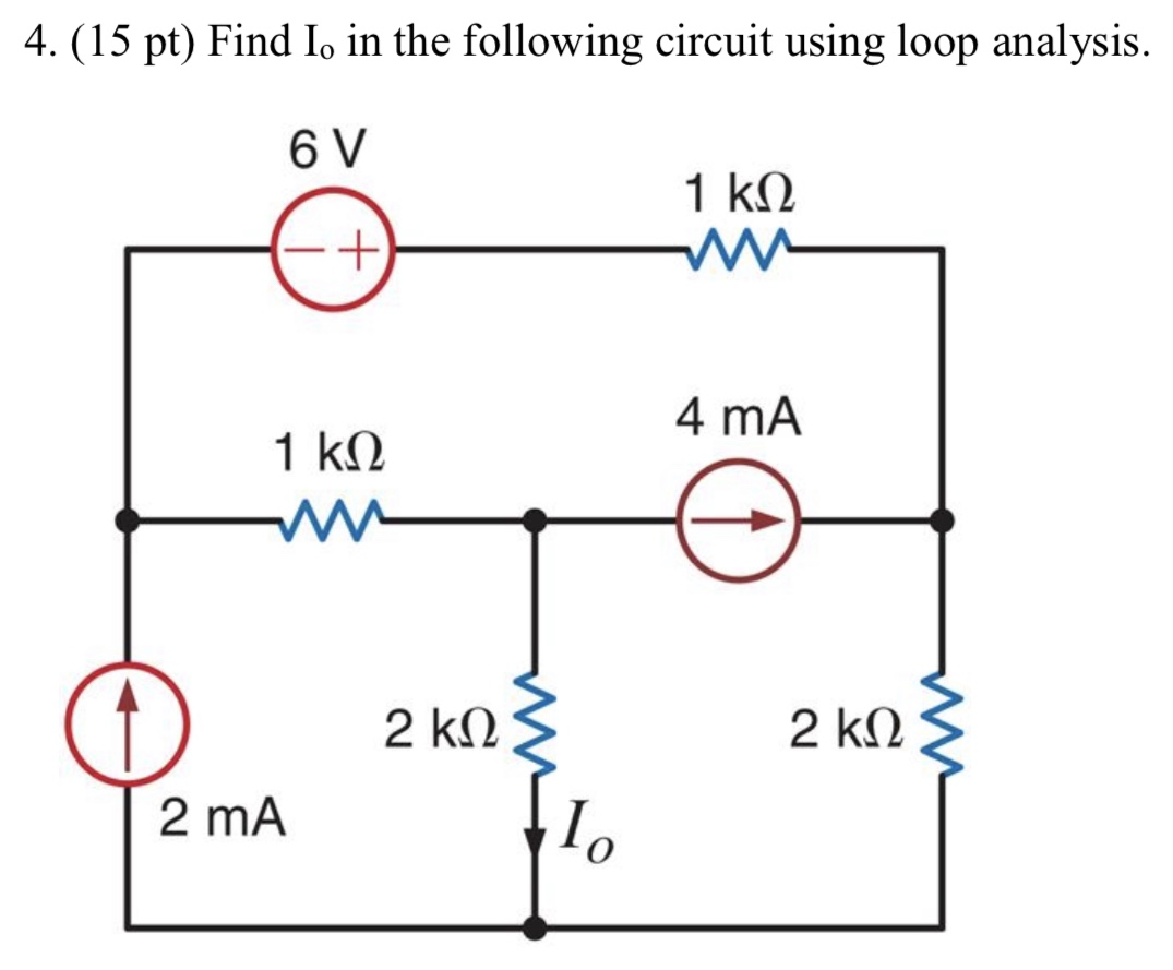 Solved 4 15 Pt Find Io In The Following Circuit Using 
