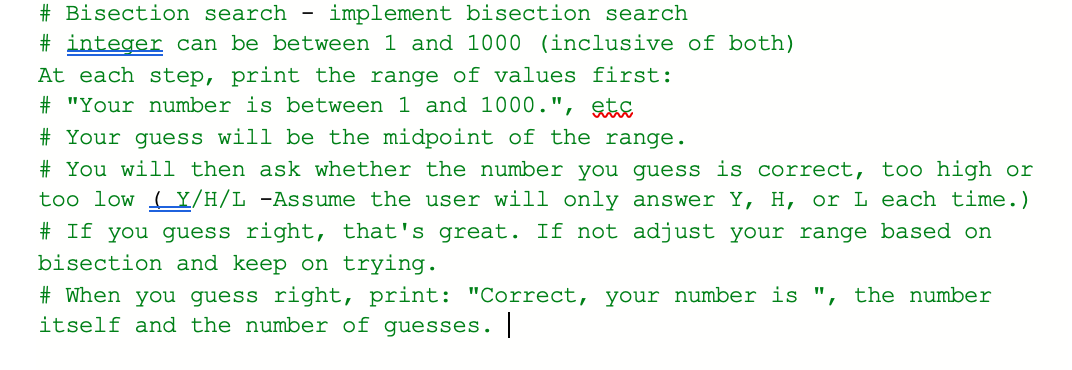 Solved # Bisection search implement bisection search # | Chegg.com Solved # Bisection search implement bisection search # | Chegg.com