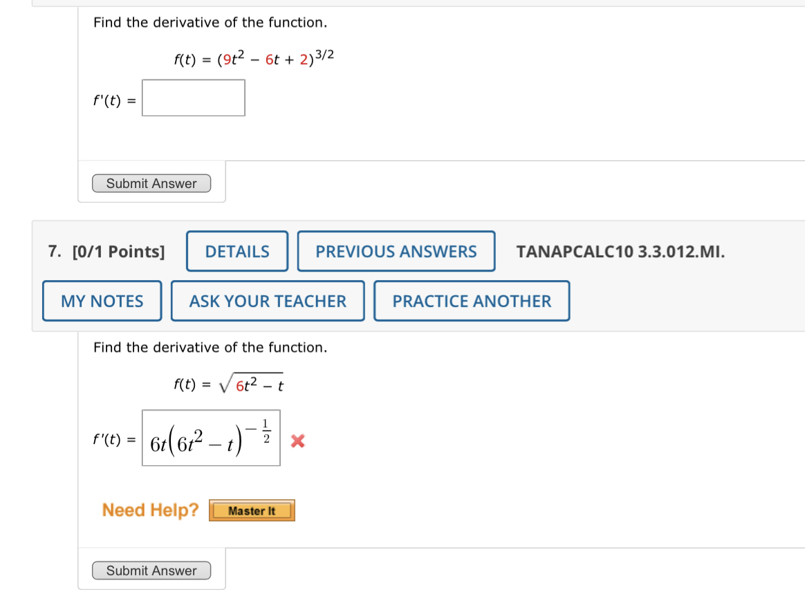 Solved Find the derivative of the function. | Chegg.com