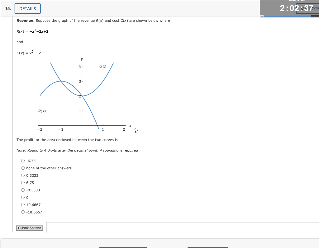 Solved 15:Revenue. Suppose the graph of the revenue R(x) | Chegg.com