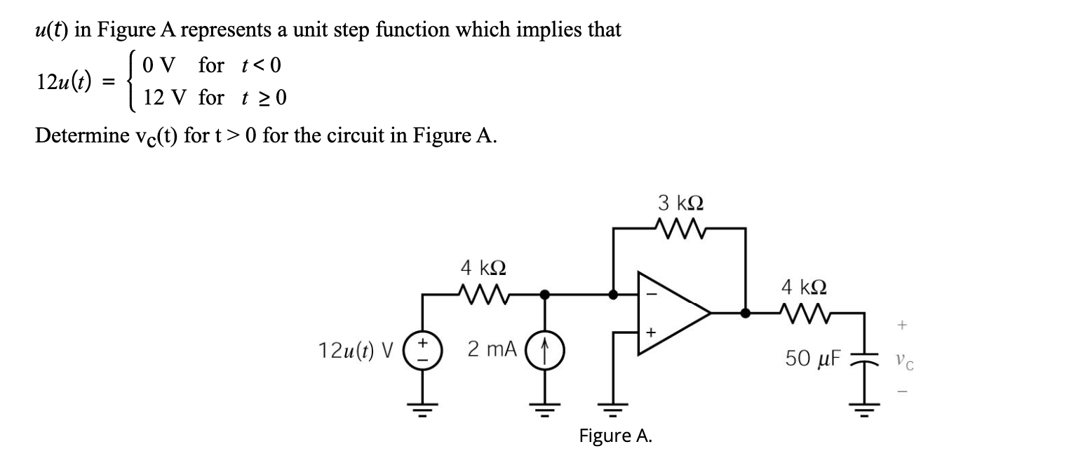 Solved u(t) in Figure A represents a unit step function | Chegg.com