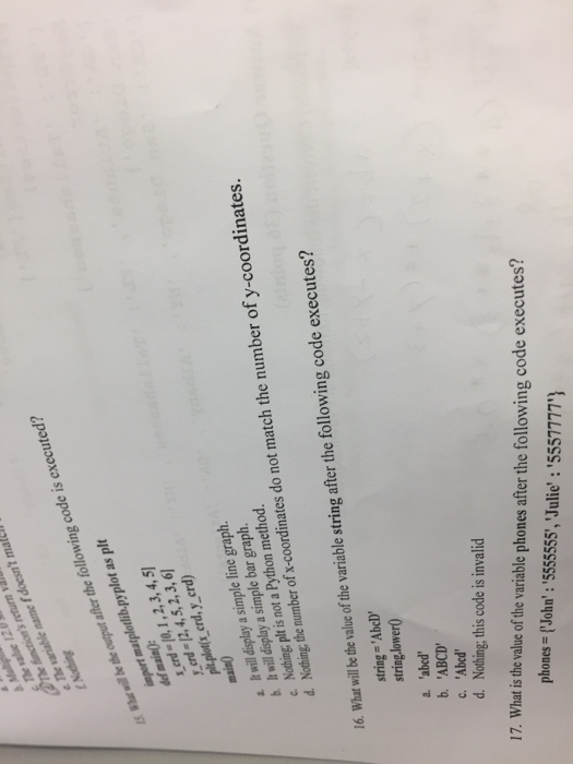 Solved Wherall be the outpur after the following code is | Chegg.com