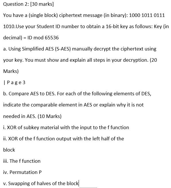 Solved Question 2: [30 marks] You have a (single block) | Chegg.com