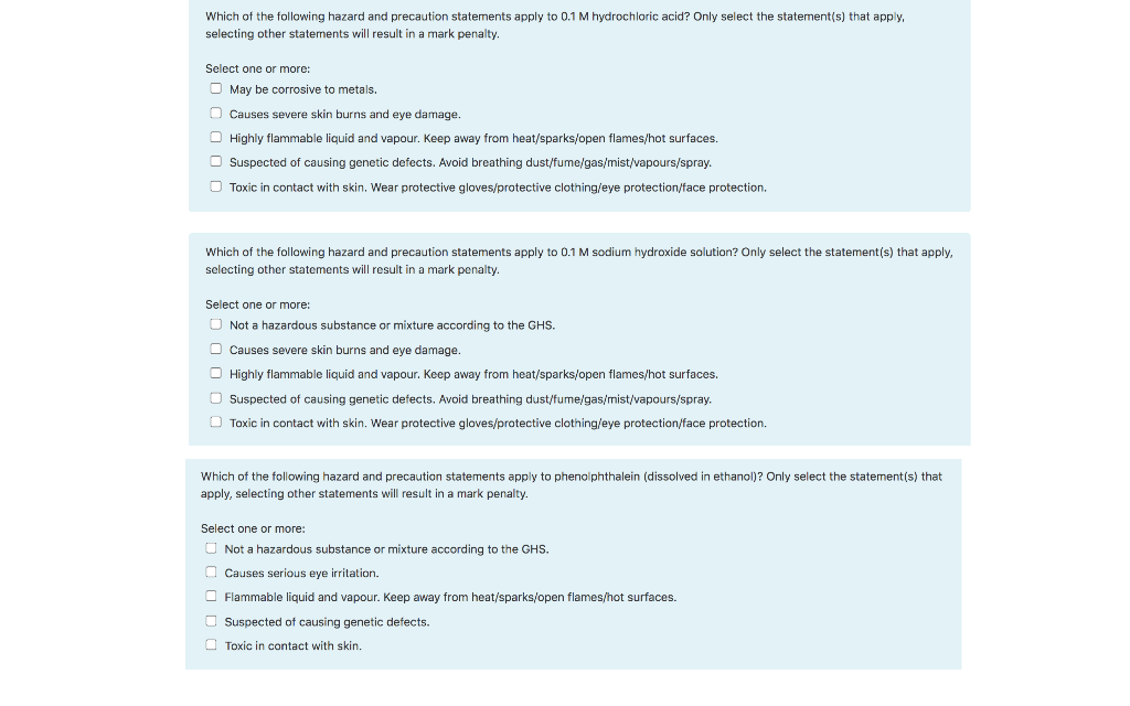 Solved Which of the following hazard and precaution | Chegg.com