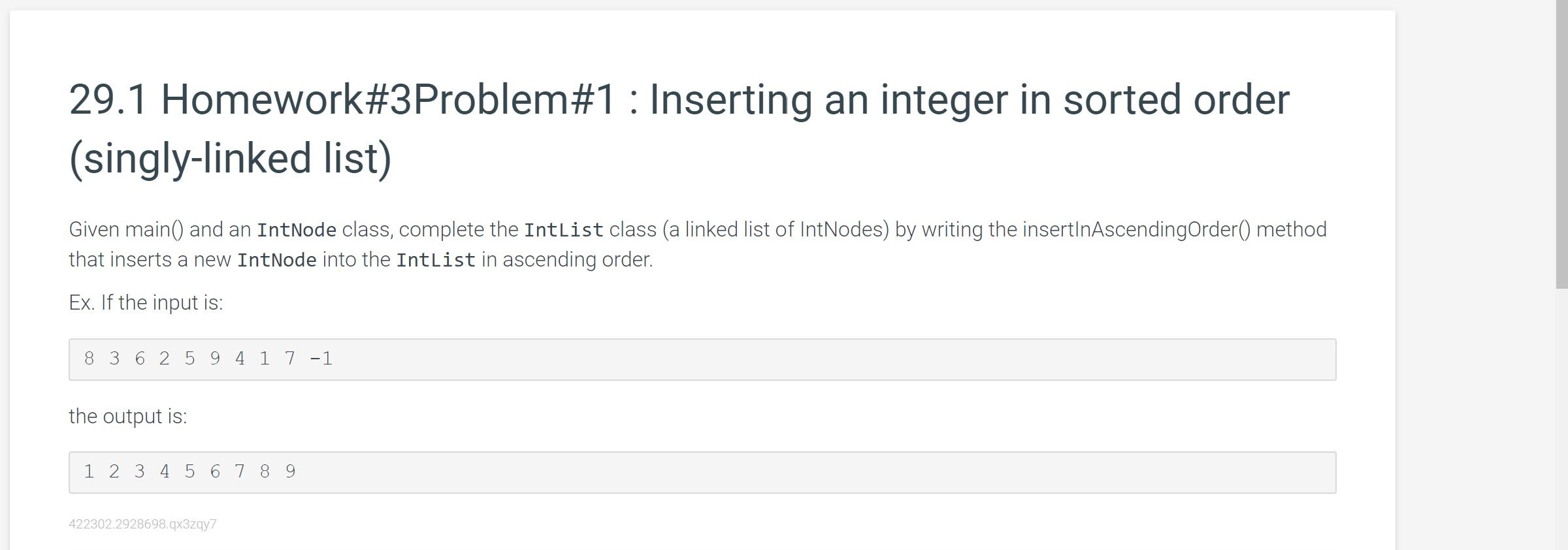 Solved 29.1 Homework#3Problem#1: Inserting an integer in | Chegg.com Solved 29.1 Homework#3Problem#1: Inserting an integer in | Chegg.com