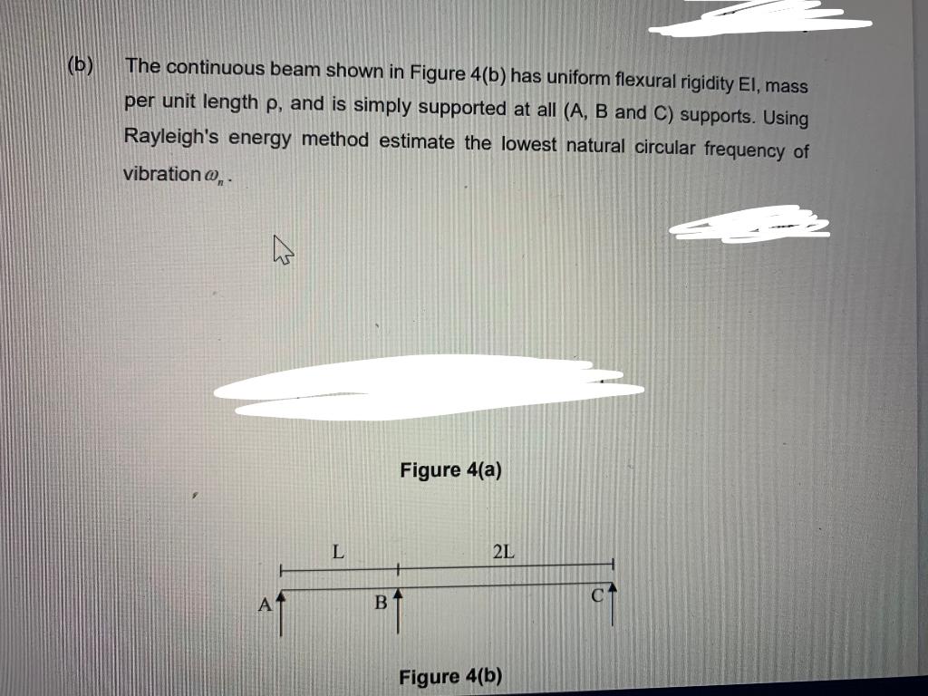 Solved The continuous beam shown in Figure 4(b) has | Chegg.com