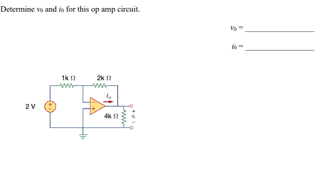 Solved Determine v0 and i0 for this op amp circuit. | Chegg.com