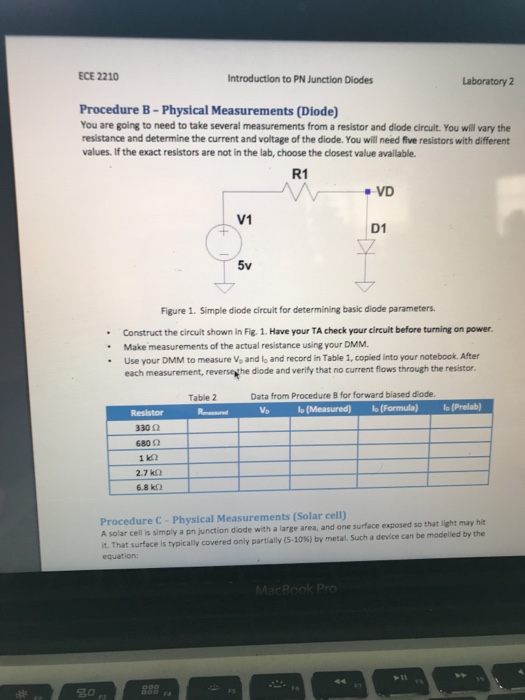 Solved ECE 2210 Introduction to PN Junction Diodes | Chegg.com