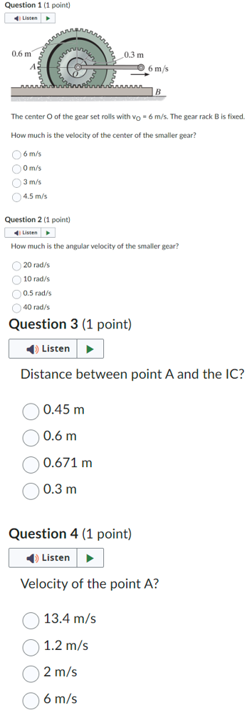 Solved Question 1 (1 ﻿point)4 ﻿ListenThe center O ﻿of the | Chegg.com