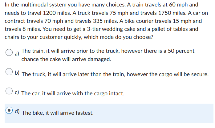 Solved In the multimodal system you have many choices. A | Chegg.com