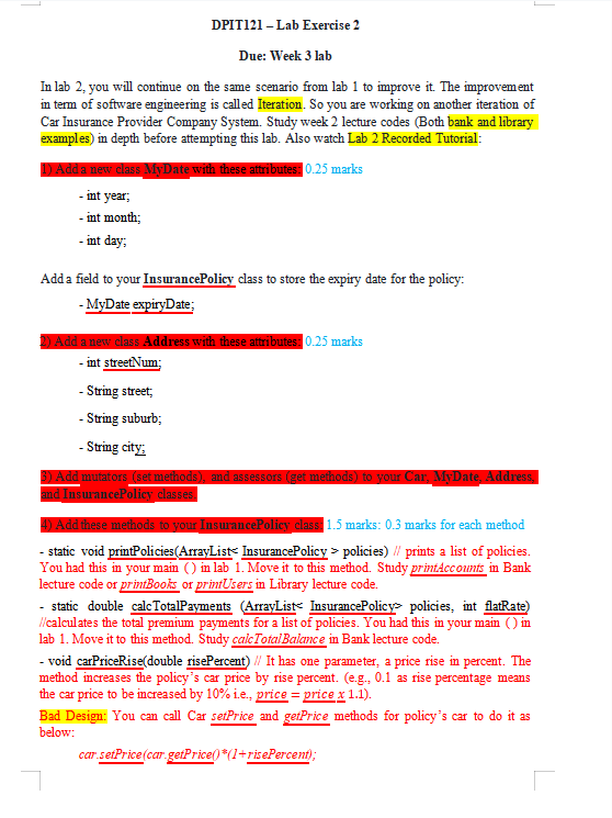Solved DPIT121 - Lab Exercise 1 Due: Week 2 lab The scenario | Chegg.com