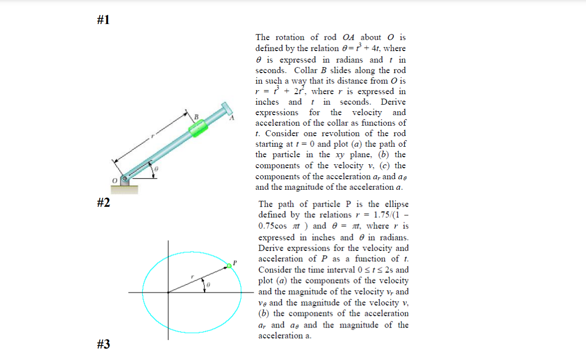 Solved The rotation of rod OA about O is defined by the | Chegg.com