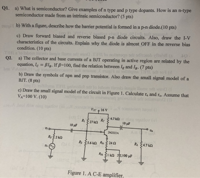 Solved a) What is semiconductor? Give examples of n type and | Chegg.com