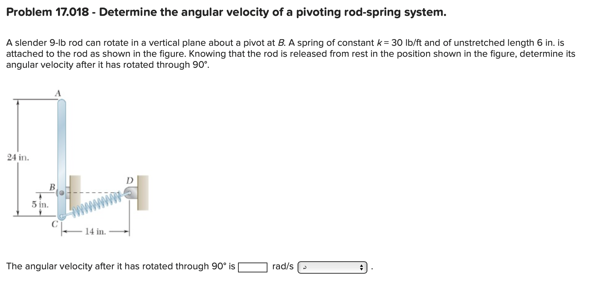 Solved Problem 17.018 - Determine the angular velocity of a | Chegg.com