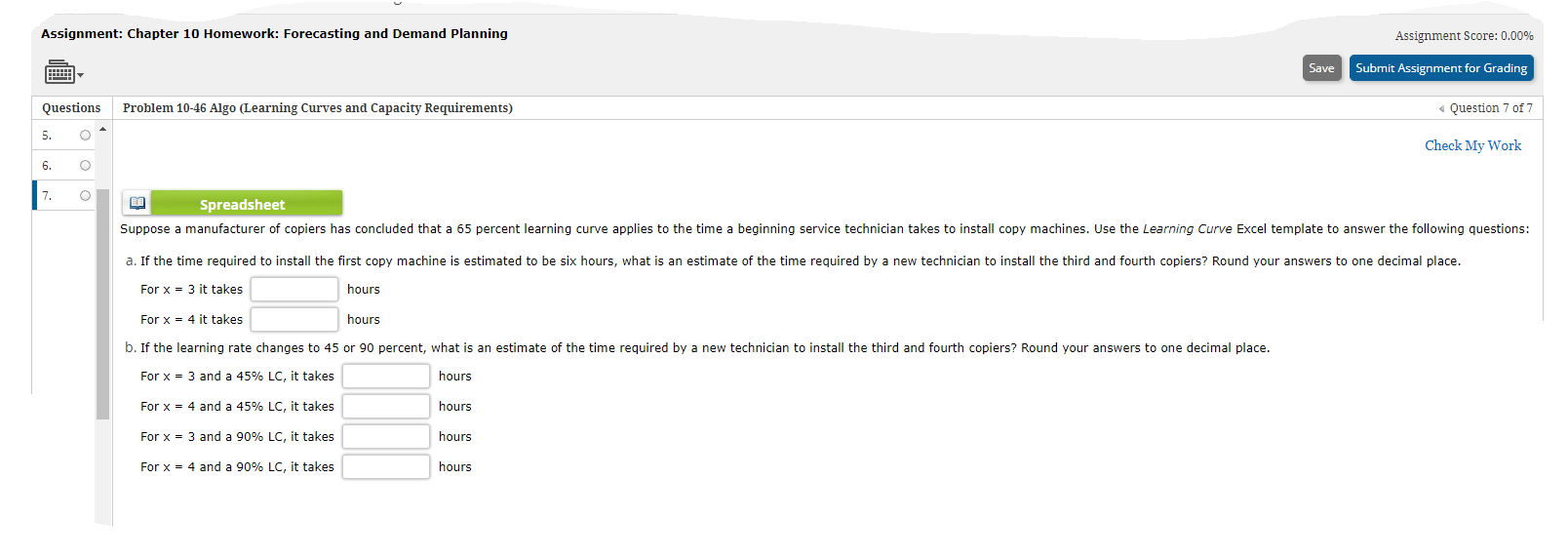 Solved Assignment: Chapter 10 Homework: Forecasting and | Chegg.com Solved Assignment: Chapter 10 Homework: Forecasting and | Chegg.com