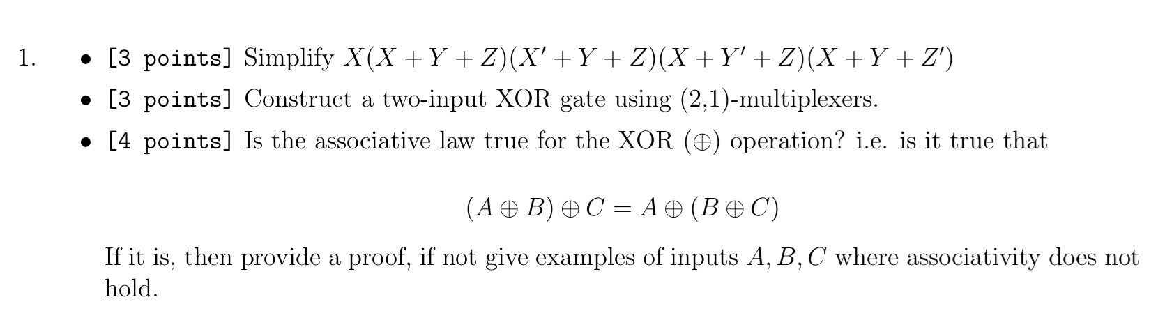 Solved , - [3 ﻿points] ﻿Simplify | Chegg.com