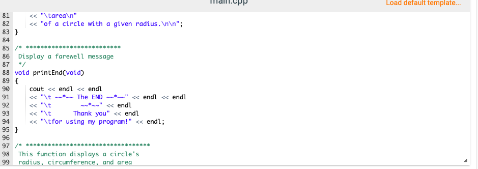 Solved 7.20 Lab Circle (Functions) Defining, Declaring, and | Chegg.com