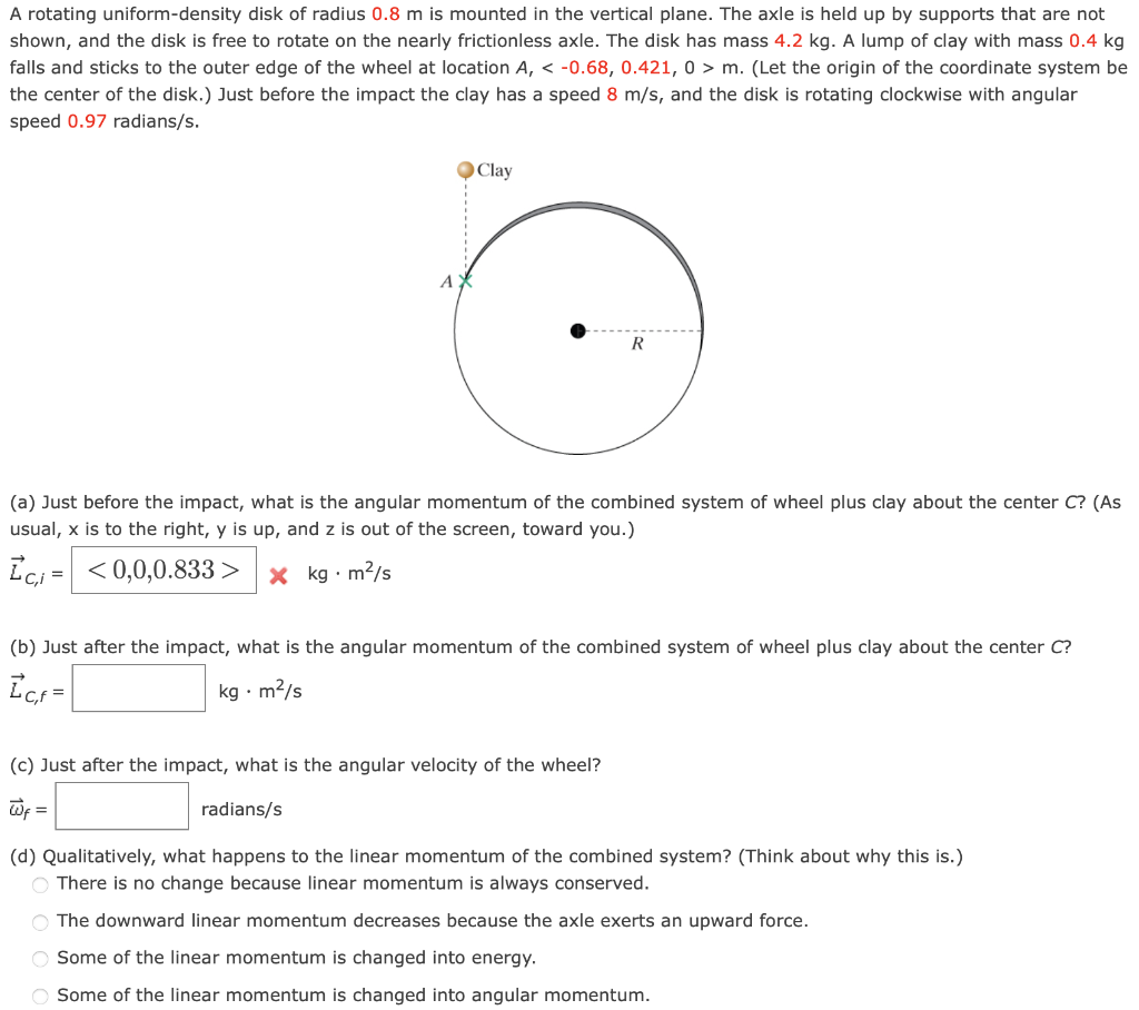 Solved A rotating uniform-density disk of radius 0.8 m is | Chegg.com