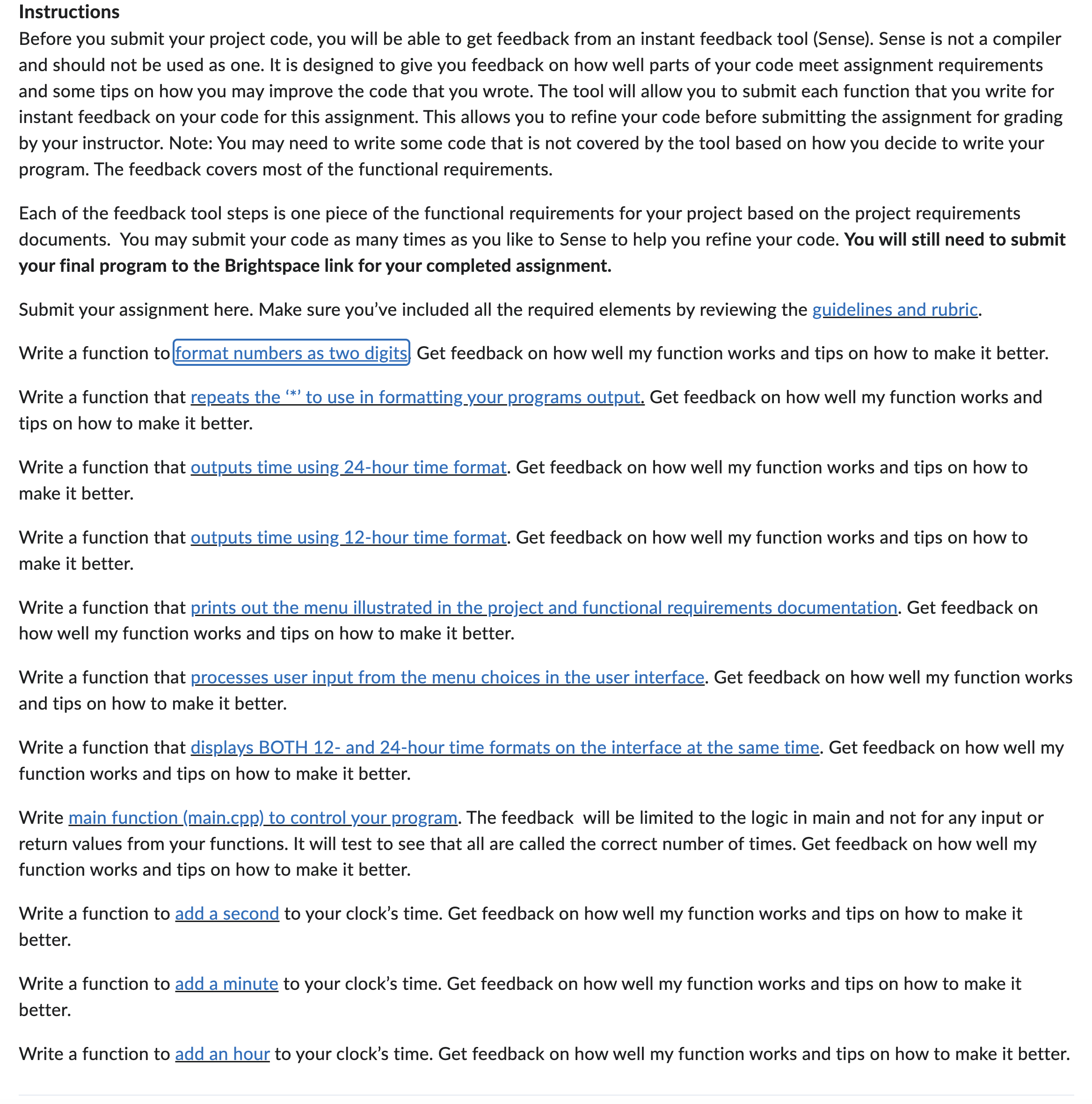 Solved Instructions Before you submit your project code, you | Chegg.com