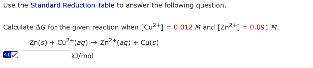 Solved Use the Standard Reduction Table to answer the | Chegg.com